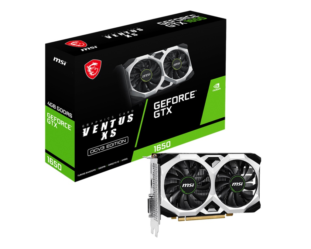 MSI nVidia GeForce GTX 1650 D6 VENTUS XS OCV3 1620 MHz / 12 Gbps GDDR6 7680×4320 1xHDMI 2.0b ...