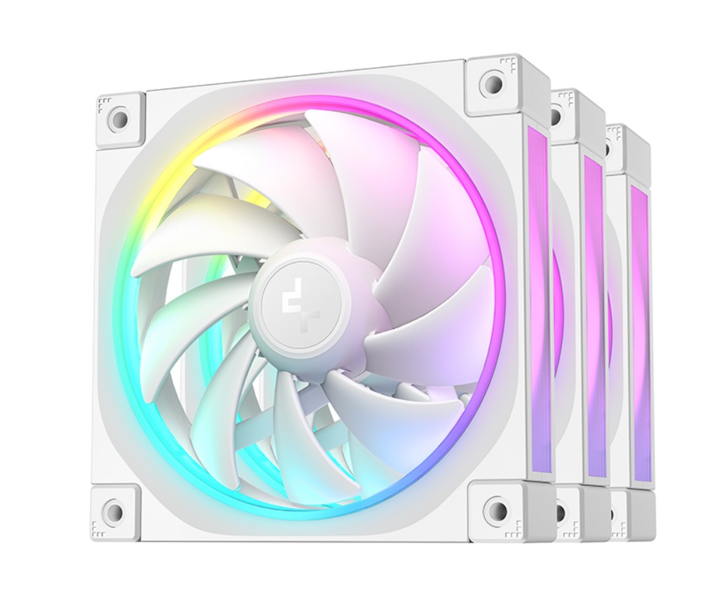DeepCool FL12 3IN1 WH (3-Pack) 120mm Unique ARGB Fans, Low Noise, 4-pin ...