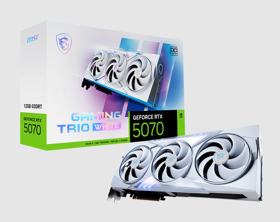 MSI nVidia GeForce RTX™ 5070 12G GAMING TRIO OC WHITE,PCI Express® Gen ...