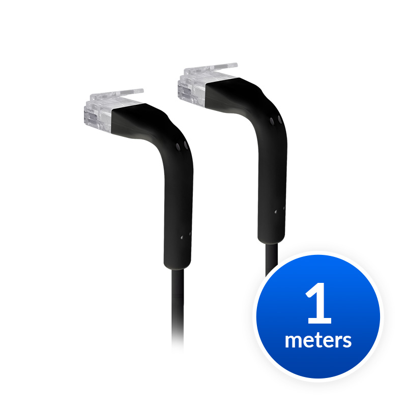 Ubiquiti UniFi Patch Cable Single Unit, 1m, Black, End Bendable to 90 ...