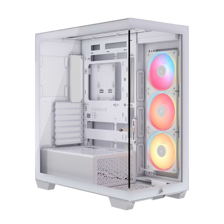 Corsair 3500X LX-R RGB iCUE LINK Mid-Tower PC Case – White, E-ATX, Side ...